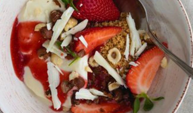 Deconstructed cheesecake με αναρή, must