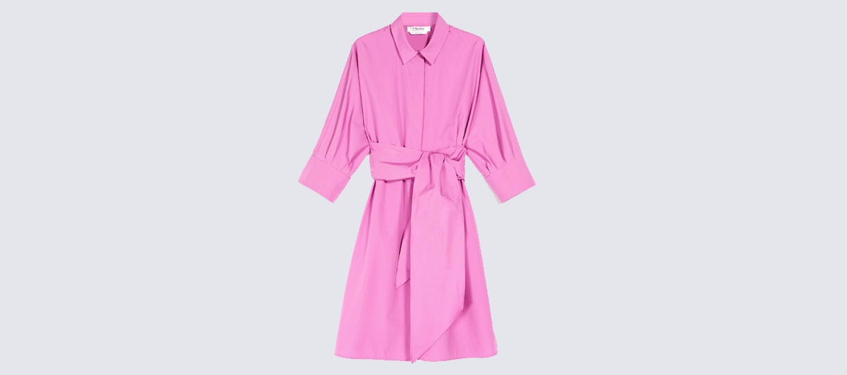 Ροζ cotton πουκαμισο-φόρεμα από Max Mara, must